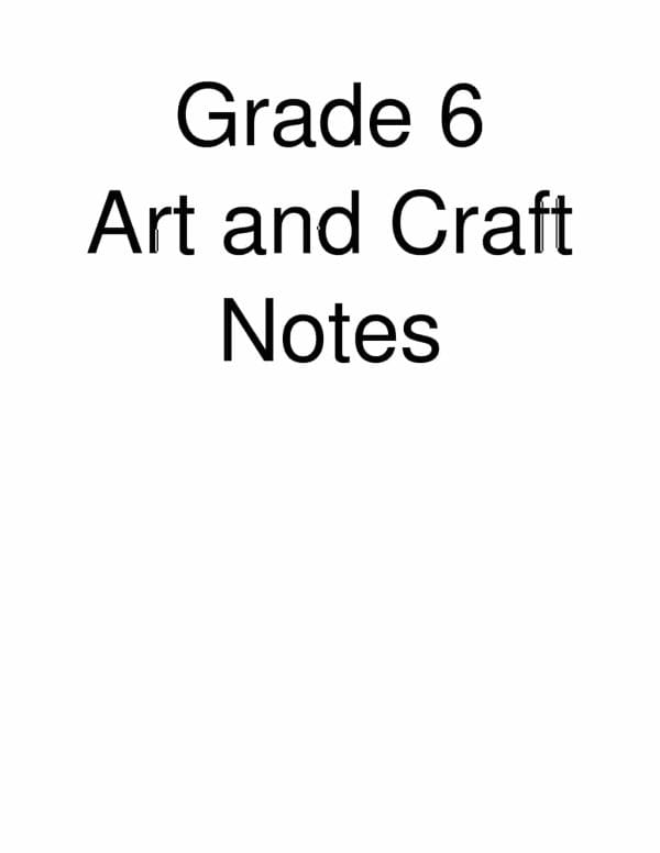 Grade 6 Art and Craft Lesson Notes - Elimplex