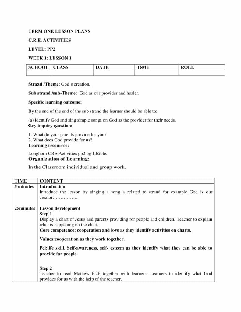 PP2 Rationalized CRE Lesson Plans Term 1 - Elimplex