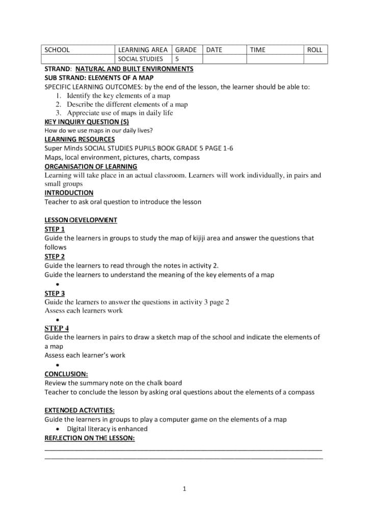 Grade 5 Social Studies Lesson Plans Term 1, 2 and 3 - Elimplex