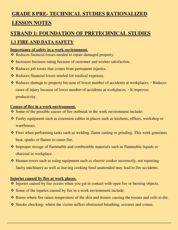 Grade 8 Rationalized Pre Technical Studies full Notes - Elimplex