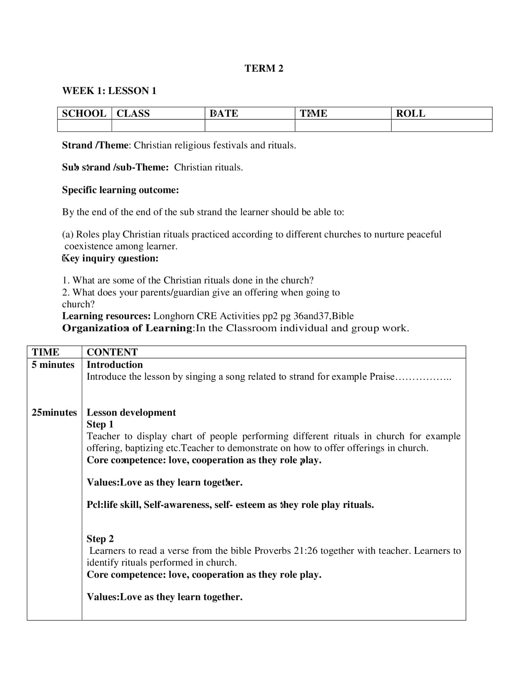 PP2 Rationalised CRE Lesson Plans Term 2 - Elimplex