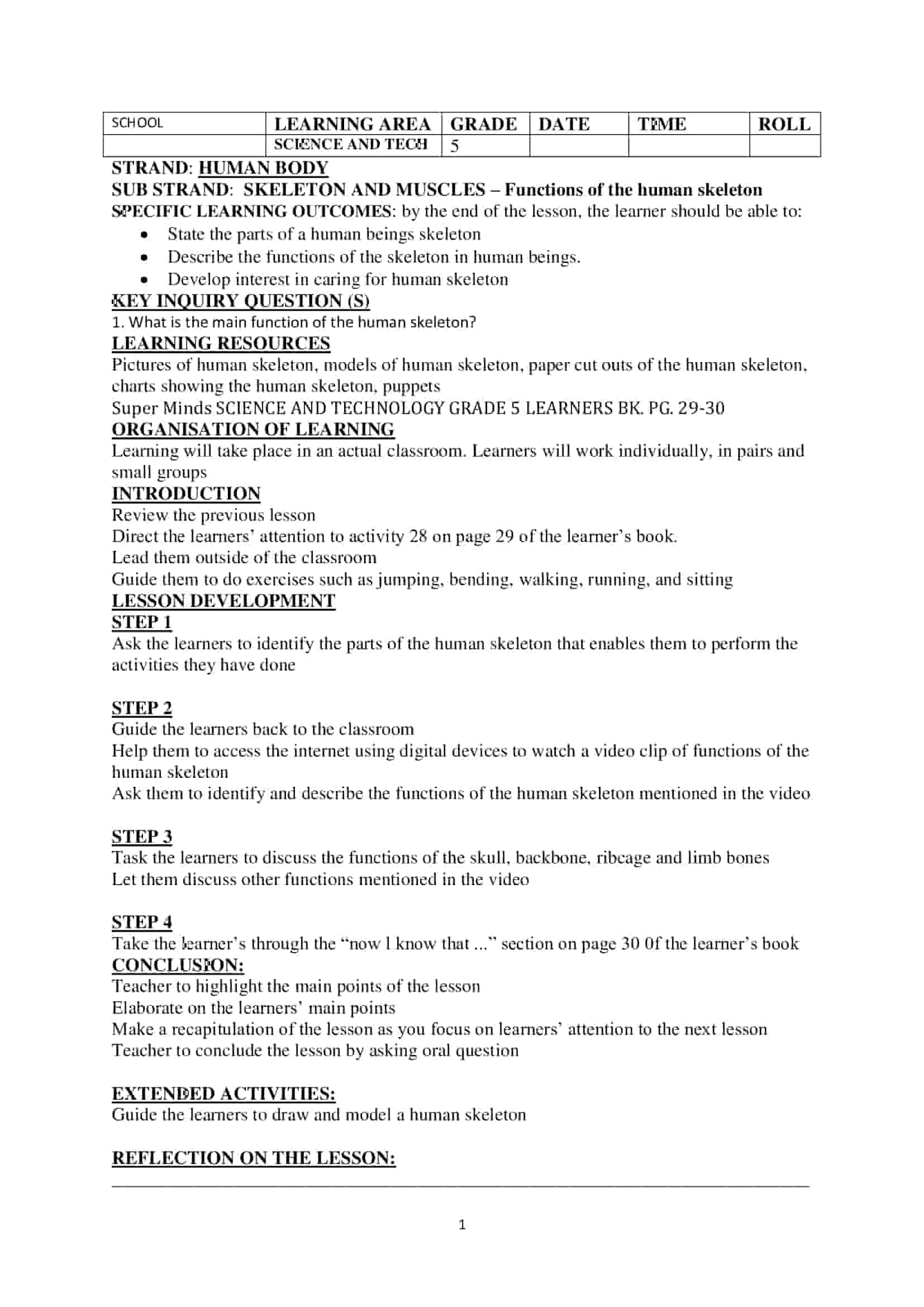 Grade 5 Science and Technology Lesson Plans Term 2 - Elimuplex