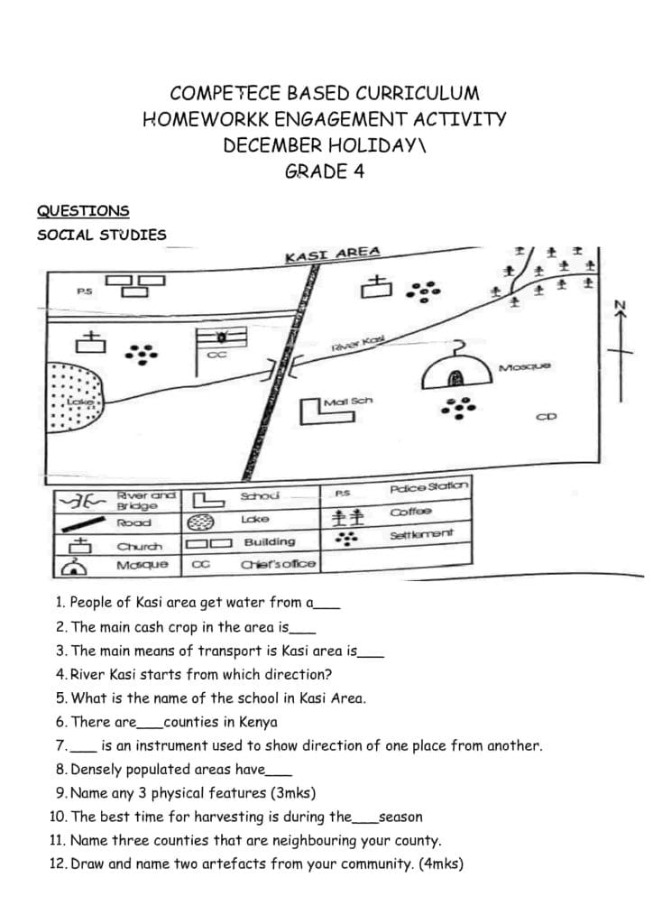 Grade 4 Social Studies and CRE Homework December Holiday - Elimplex