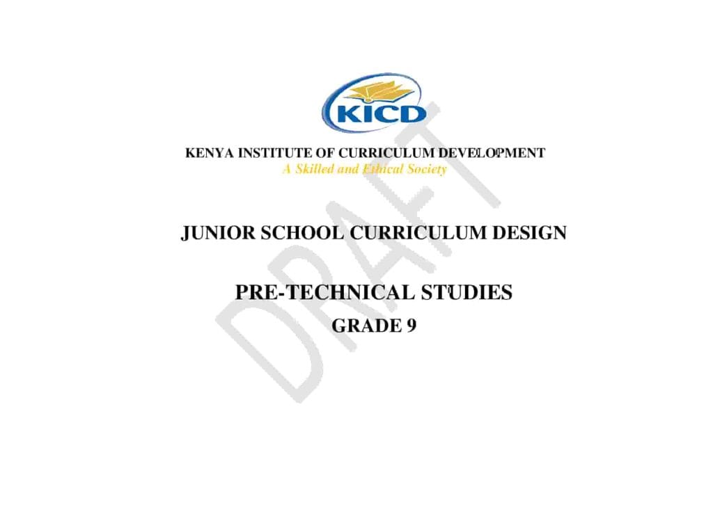 Grade 9 Pre-Technical Studies Curriculum Design - Elimplex