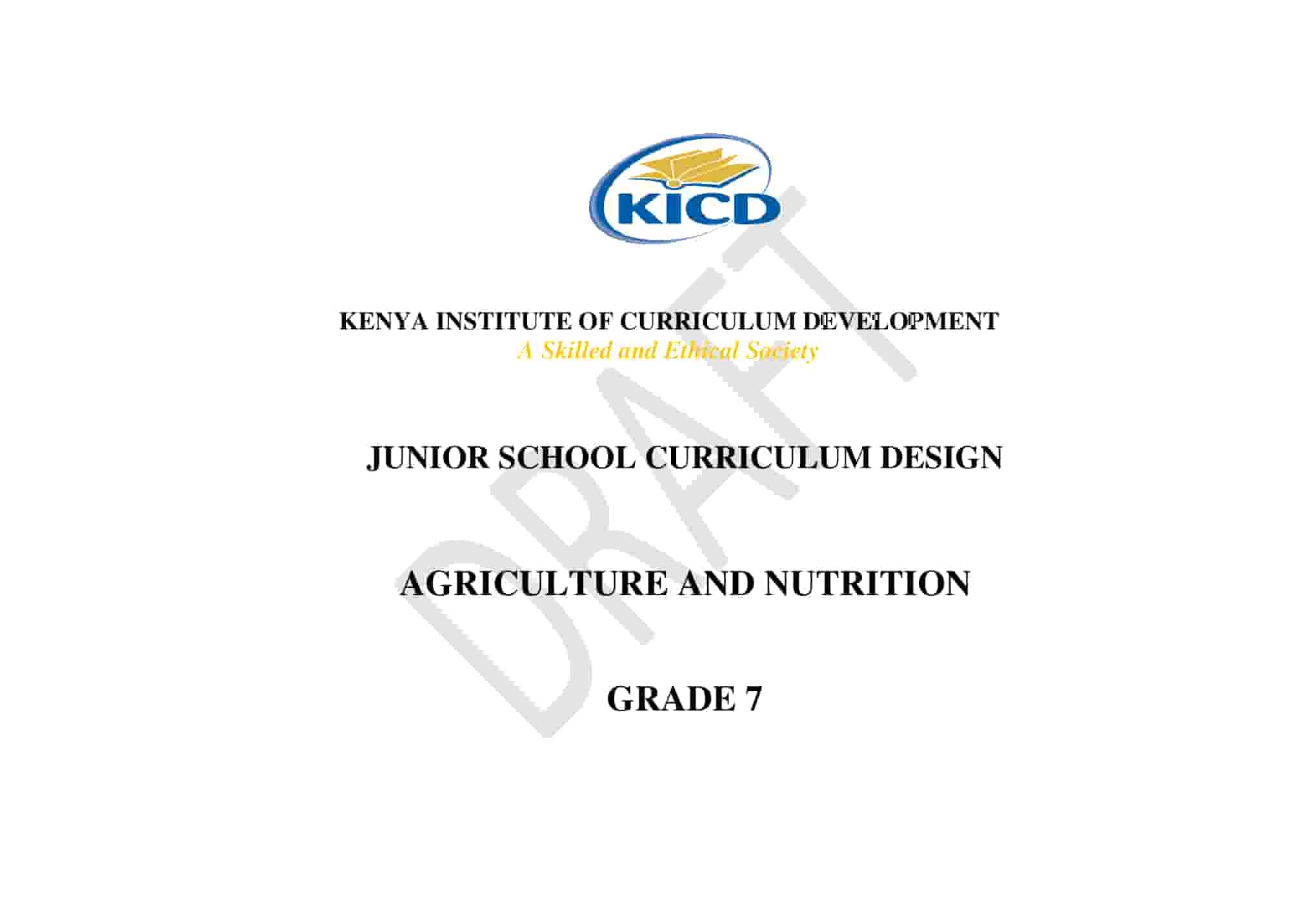 Grade 7 Agriculture and Nutrition CBC Curriculum Design - Elimplex