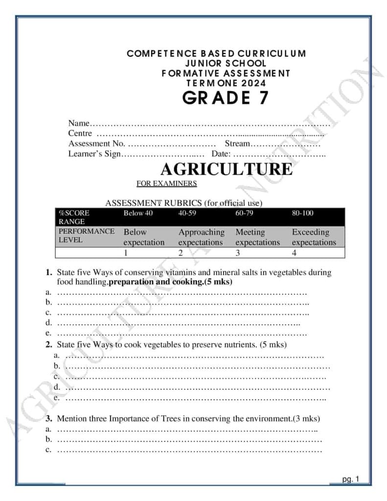 Grade 7 April holiday assignment booklet - Elimplex