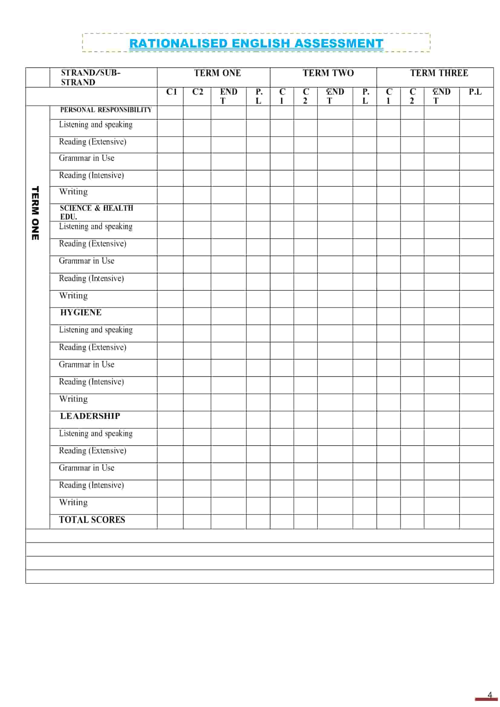 Grade 7 Assessment Report Book Elimuplex