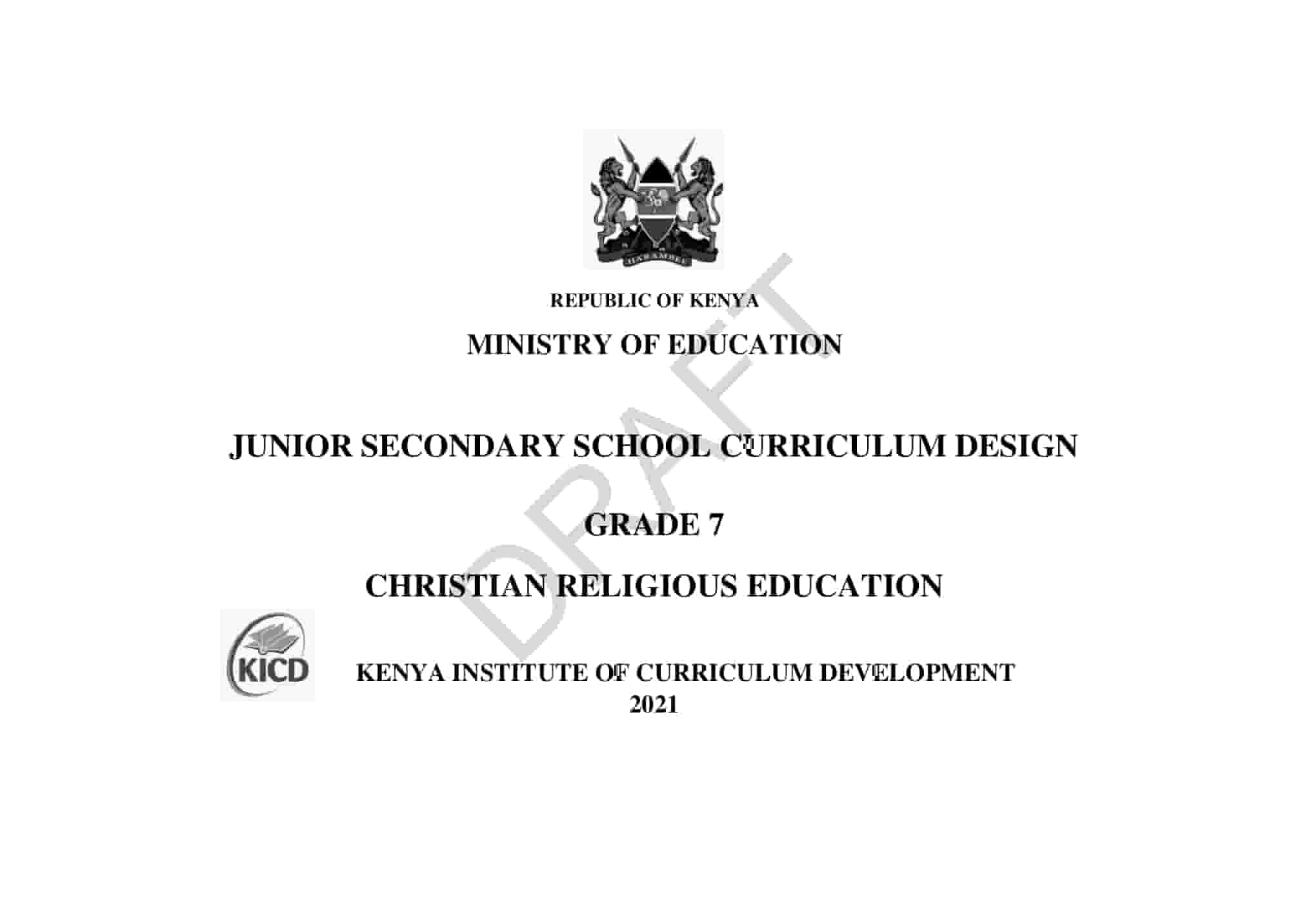 Grade 7 CRE CBC Curriculum Design - Elimplex