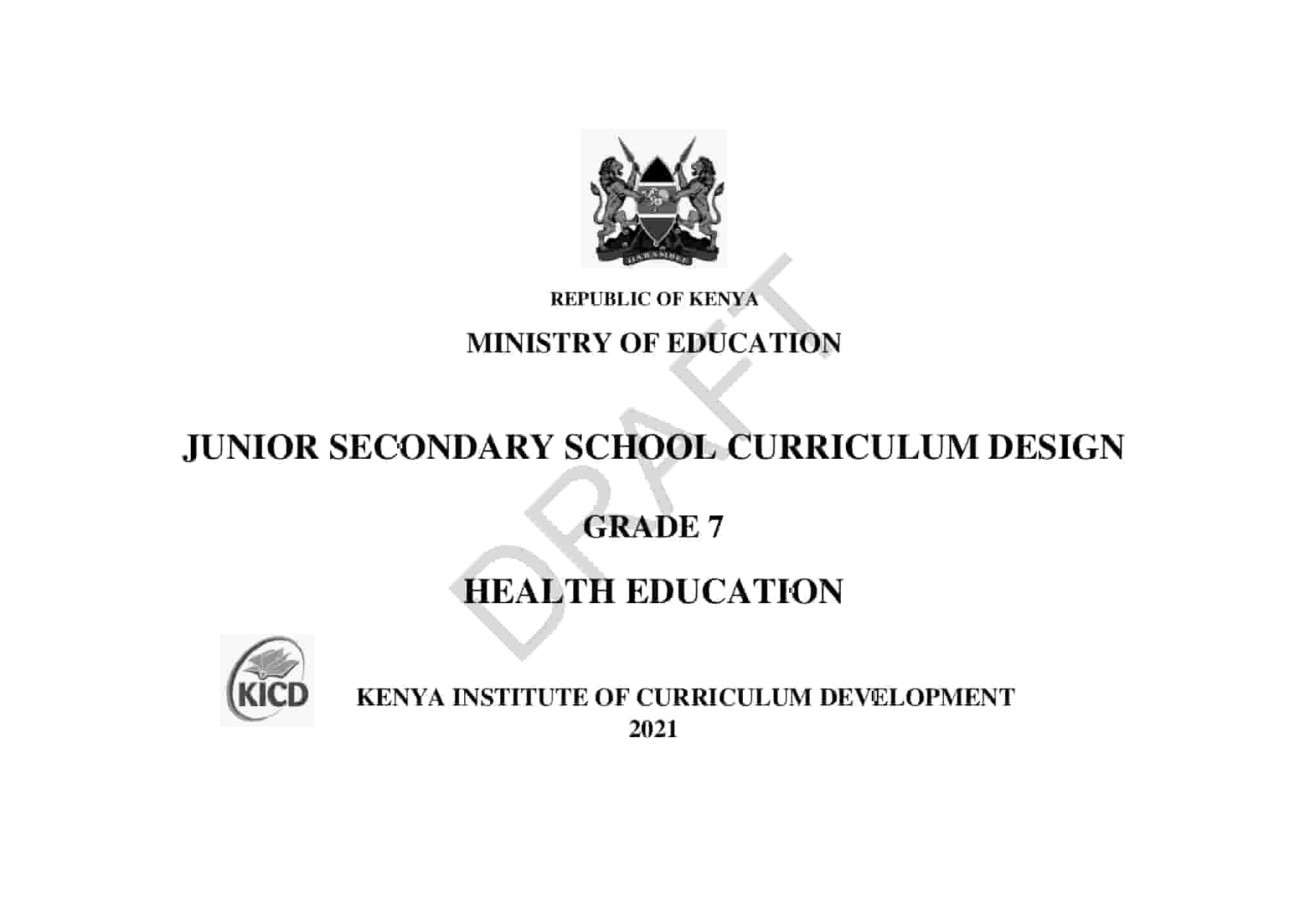 Grade 7 Health Education CBC Curriculum Design - Elimplex