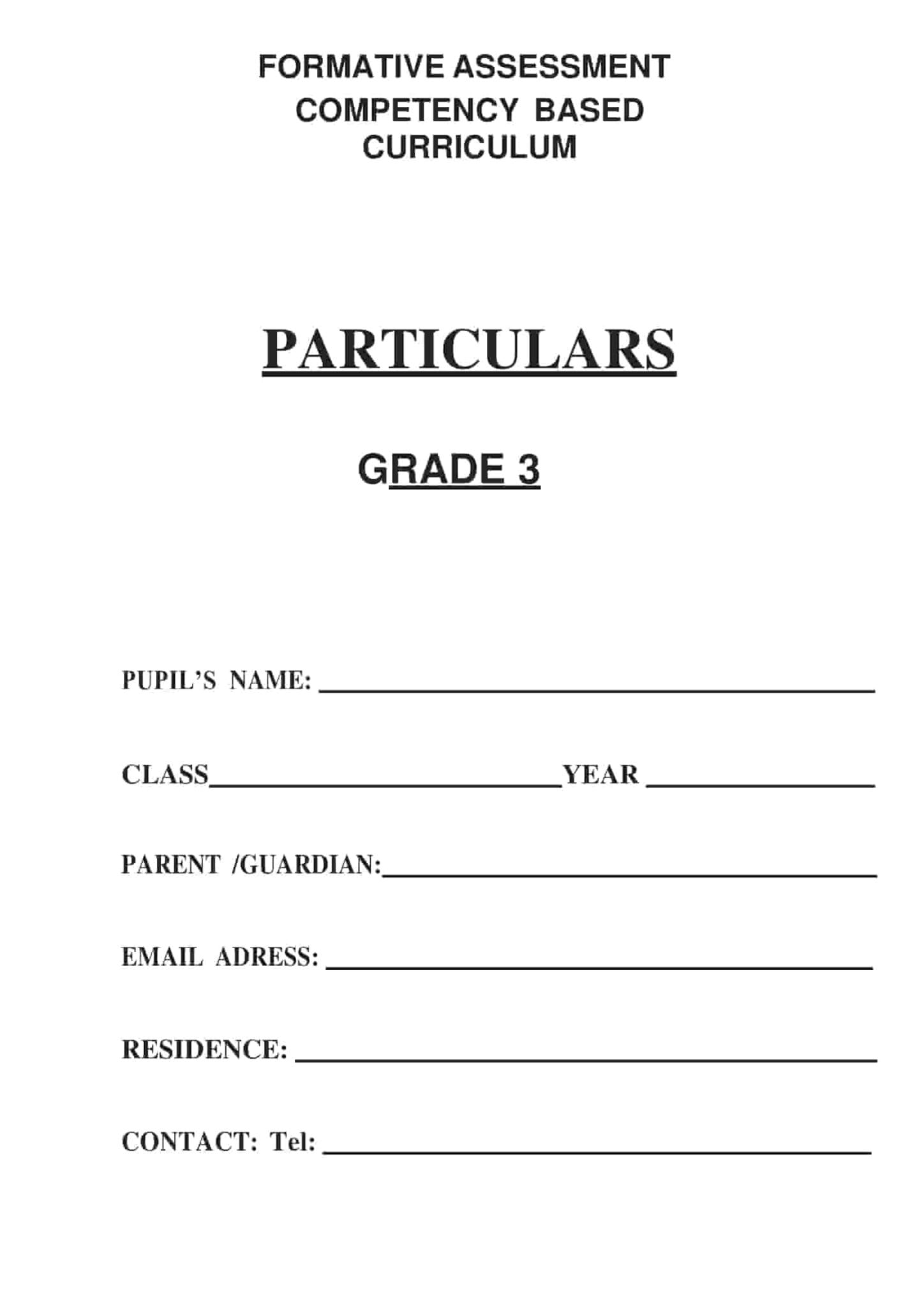 Grade 3 Assessment Book - Elimplex