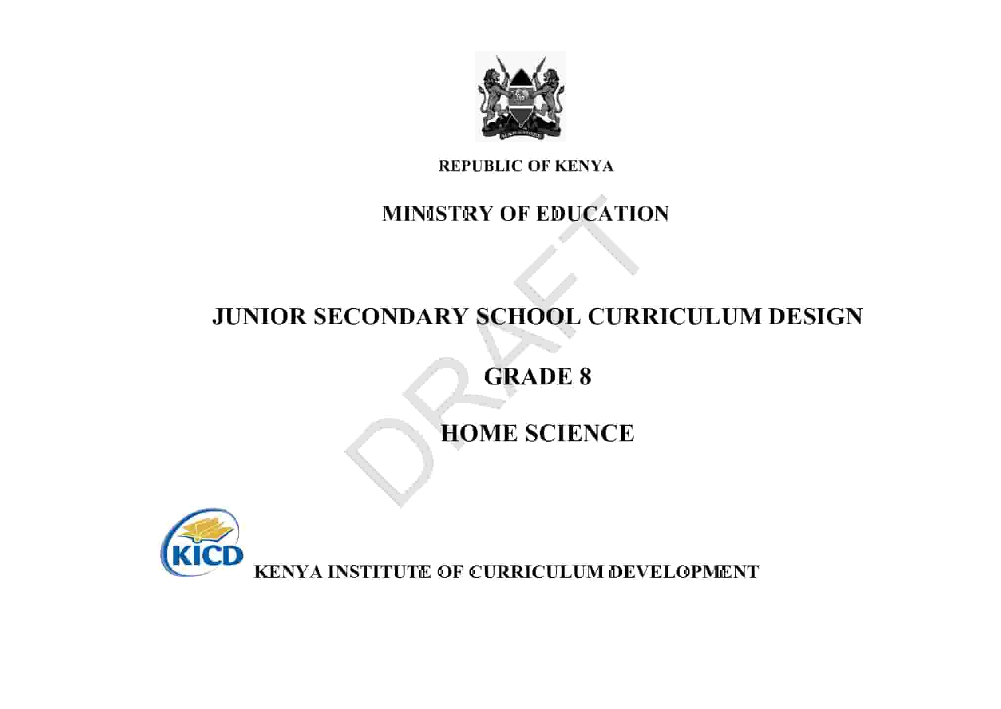 Grade 8 Home Science CBC Curriculum Design - Elimplex