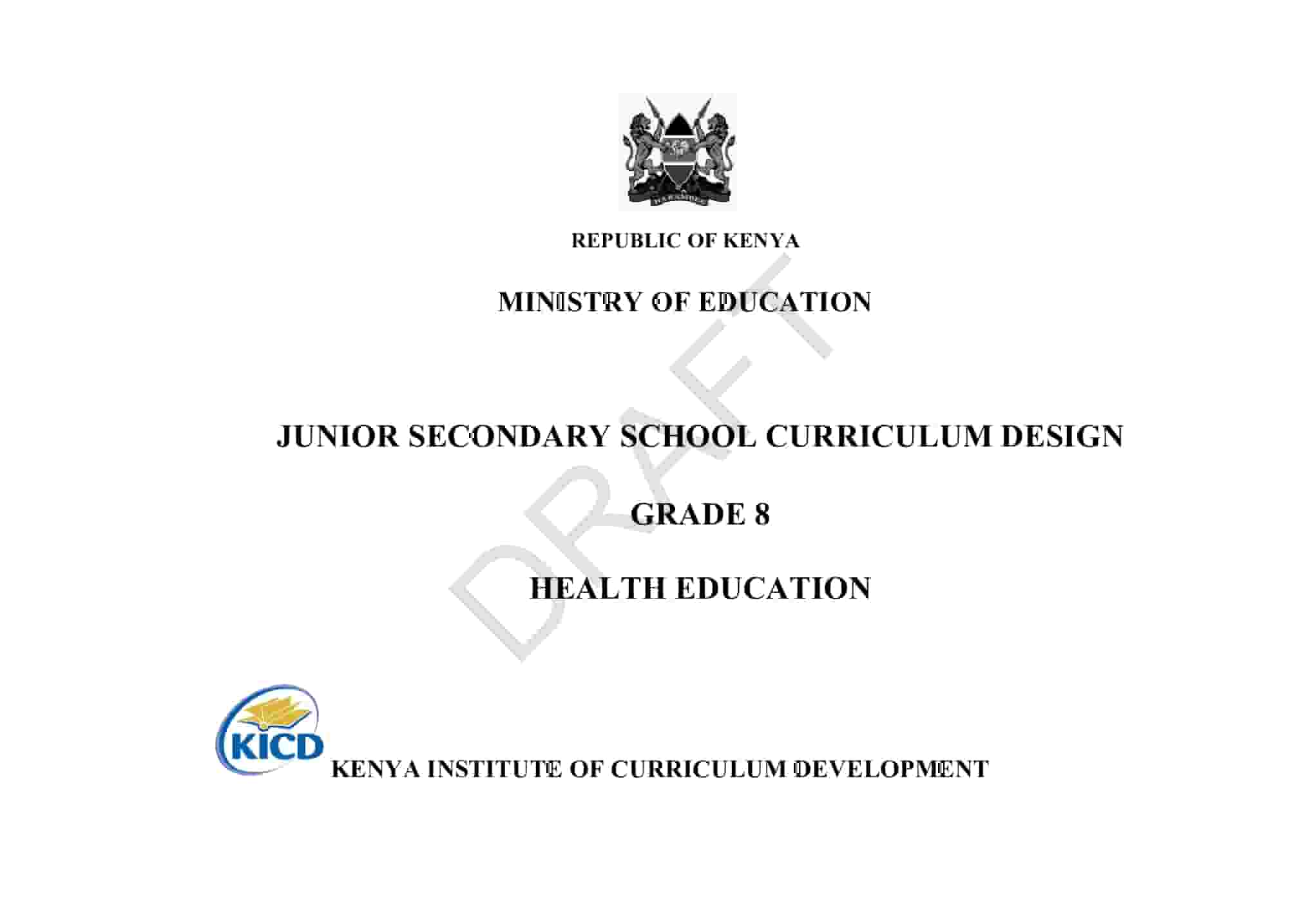 Grade 8 Health Education CBC Curriculum Design - Elimplex