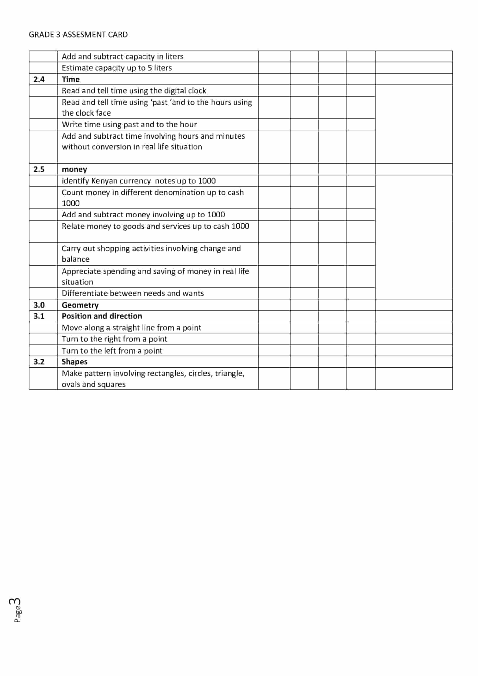 Grade 3 New CBC Report Card - Elimuplex