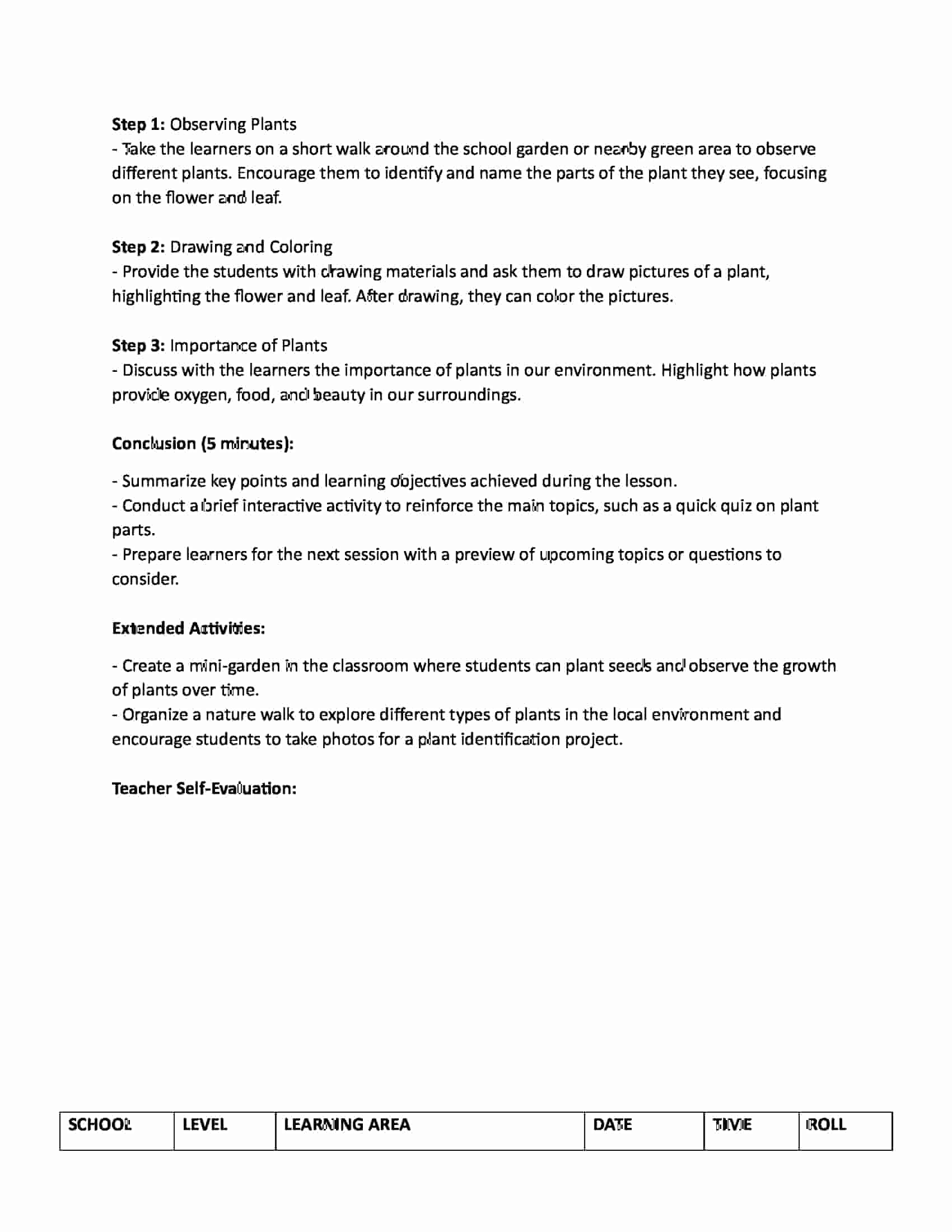 PP1 Environmental Activities Lesson Plans for Term 3 - Elimuplex