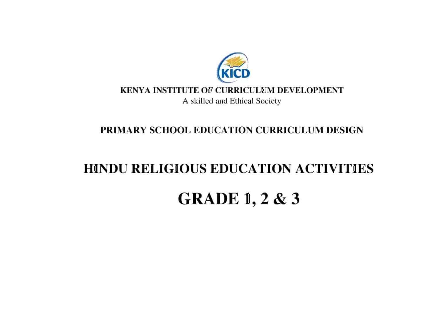 Grade 1 | 2 & 3 Hindu Religious Education curriculum design - Elimplex