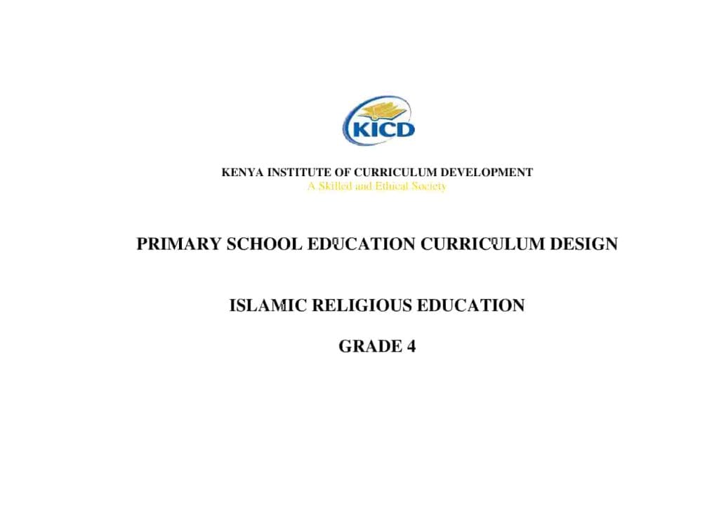 Grade 4 Islamic Religious Education CBC Curriculum Design - Elimplex