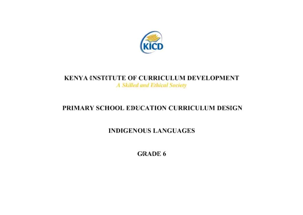 Grade 6 Indigenous Languages CBC Curriculum Design - Elimplex