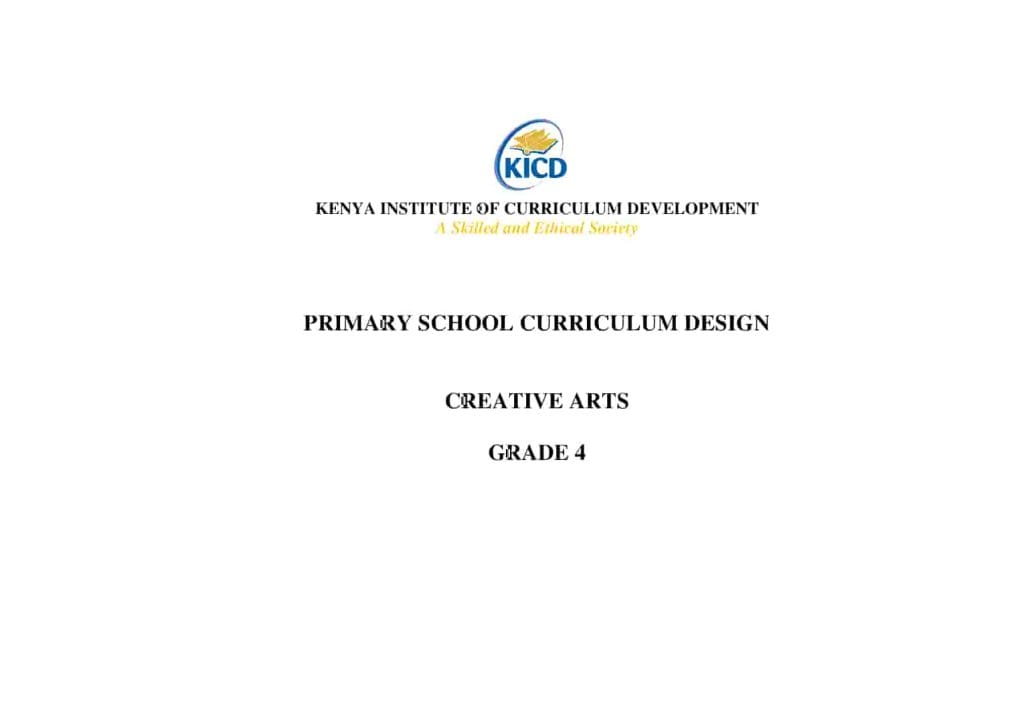 Grade 4 Creative Arts CBC Curriculum Design - Elimplex