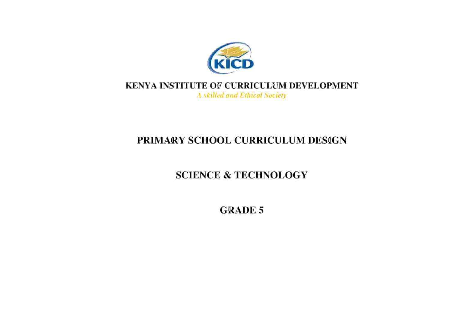 Grade 5 Science & Technology CBC Curriculum Design - Elimplex