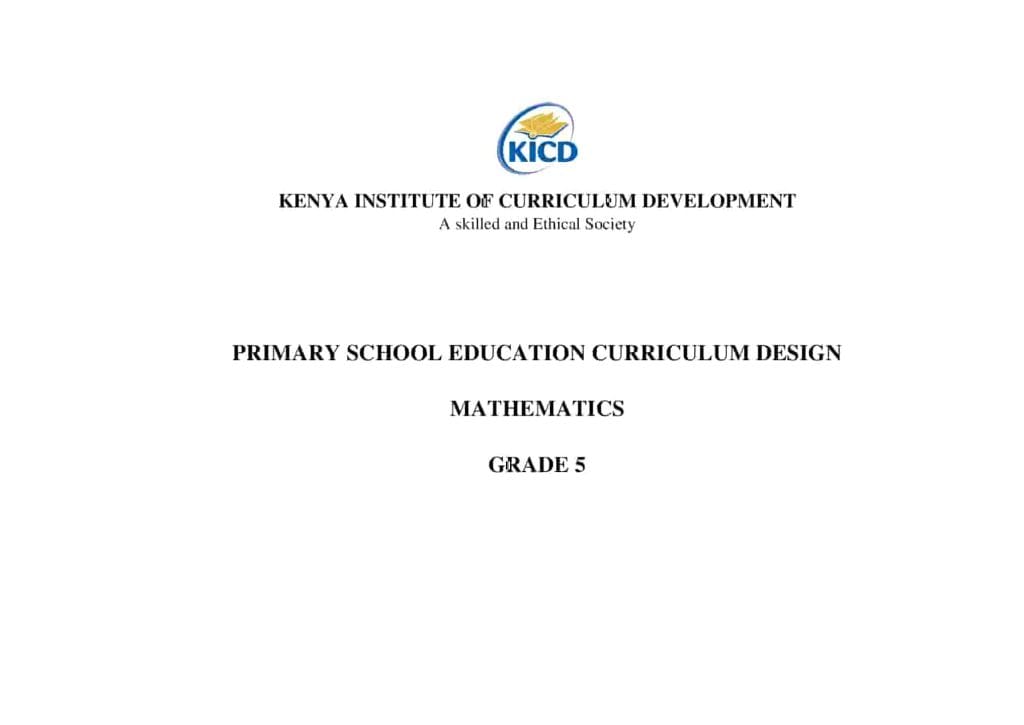 Grade 5 Mathematics CBC Curriculum Design - Elimplex