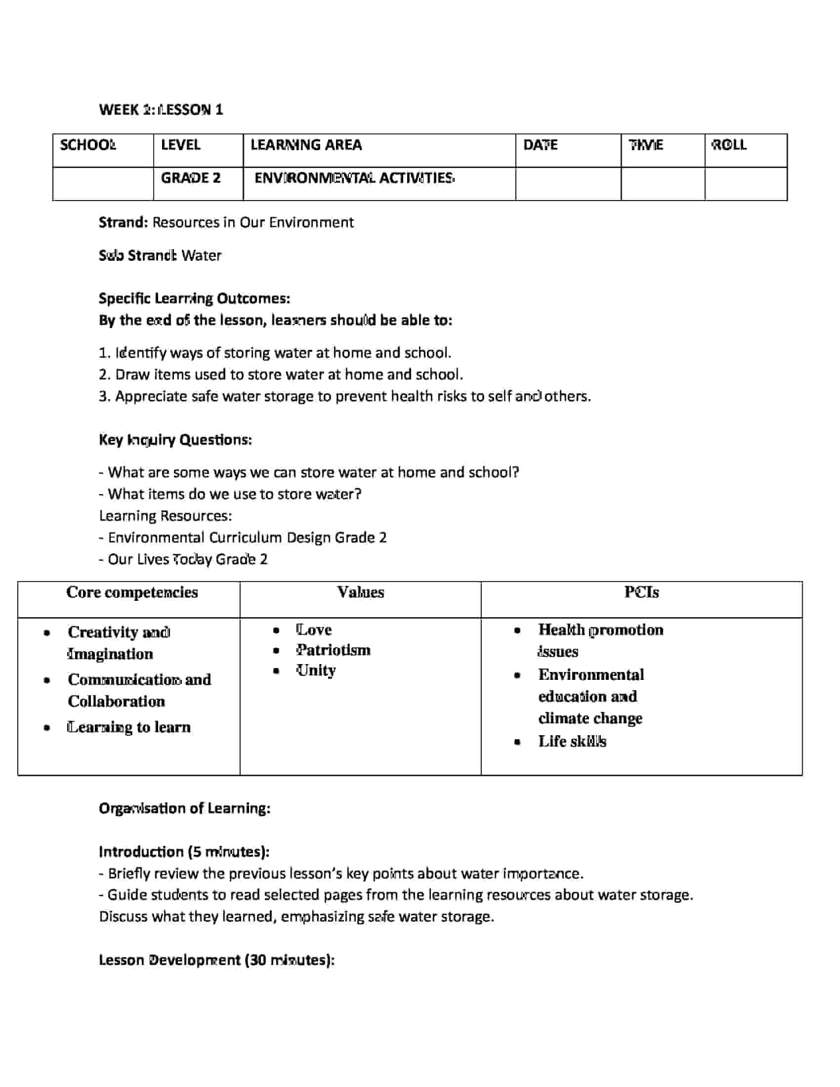 Grade 2 Rationalized Environmental Activities Lesson Plans Term 3 ...