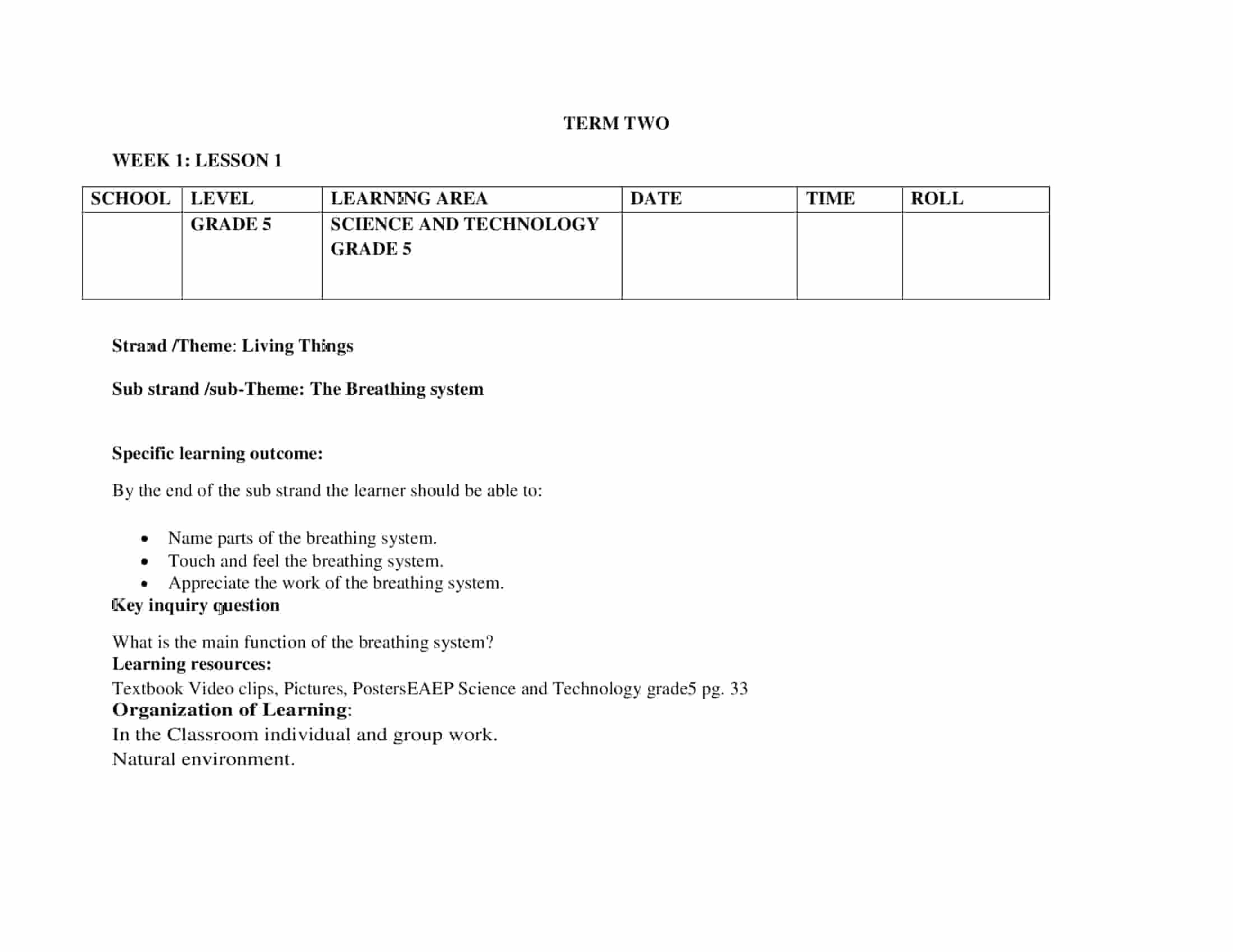 Grade 5 EAEP Science and Technology Lesson Plans Term 2 - Elimplex