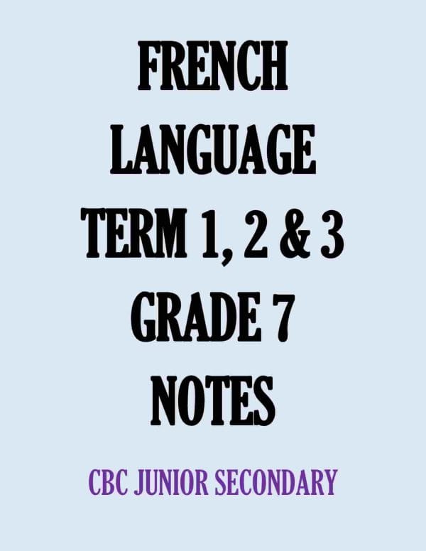 Grade 7 French Notes for Term 1, 2, and 3 - Elimplex
