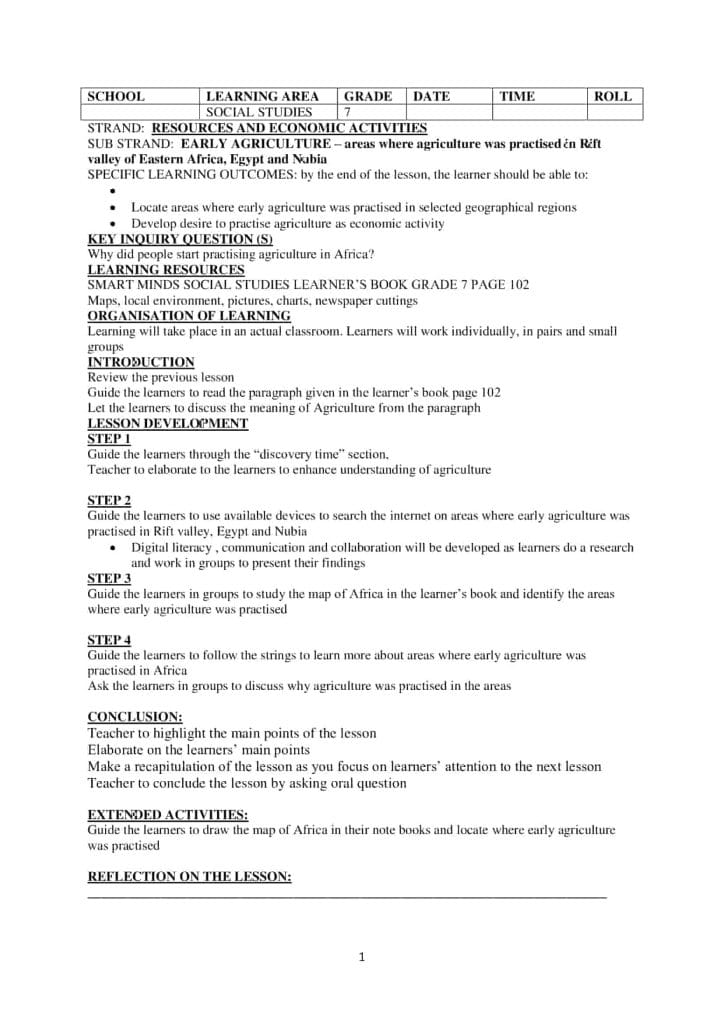 Grade 7 Social Studies Lesson Plans Term 3 – Smart Minds - Elimplex