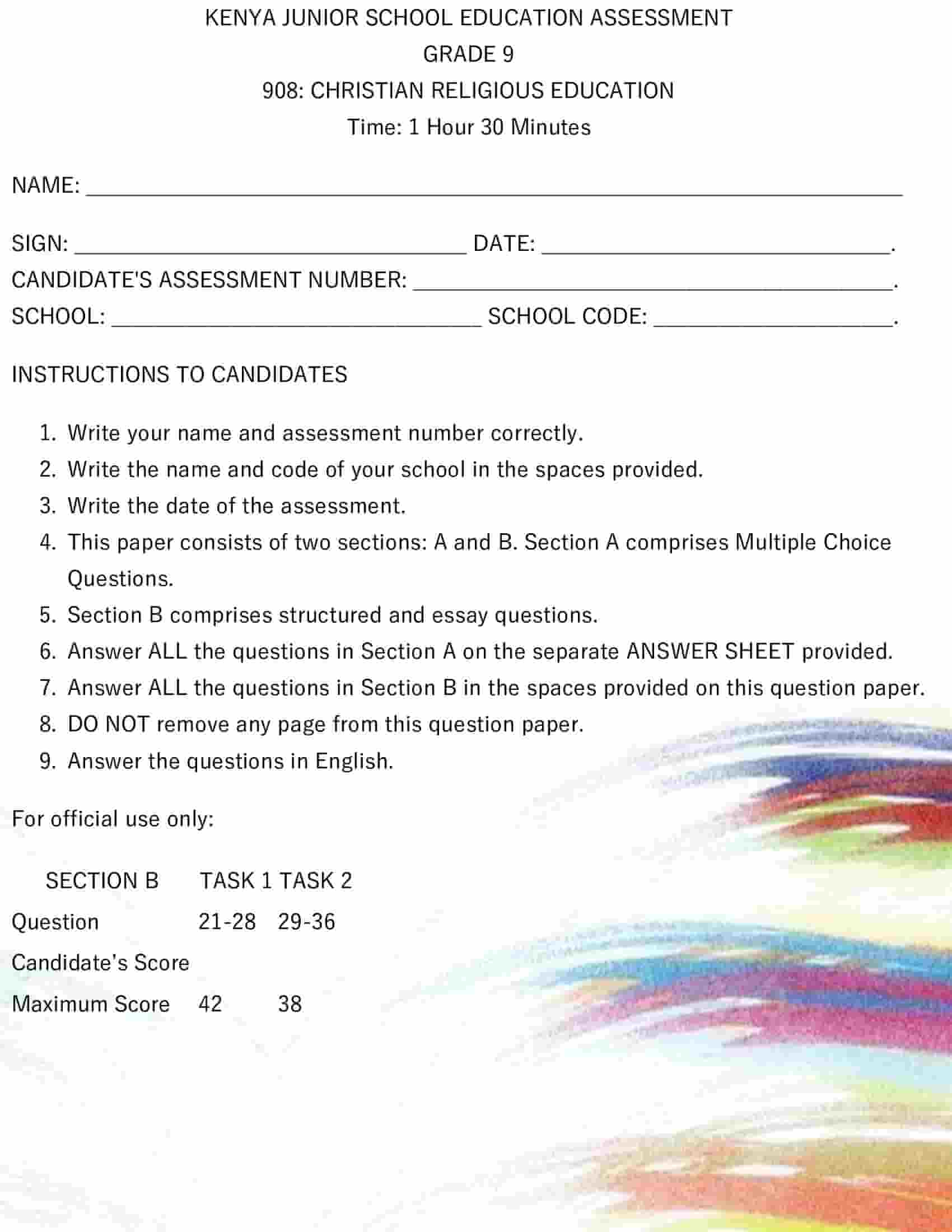 Grade 9 Christian Religious Education - Elimplex