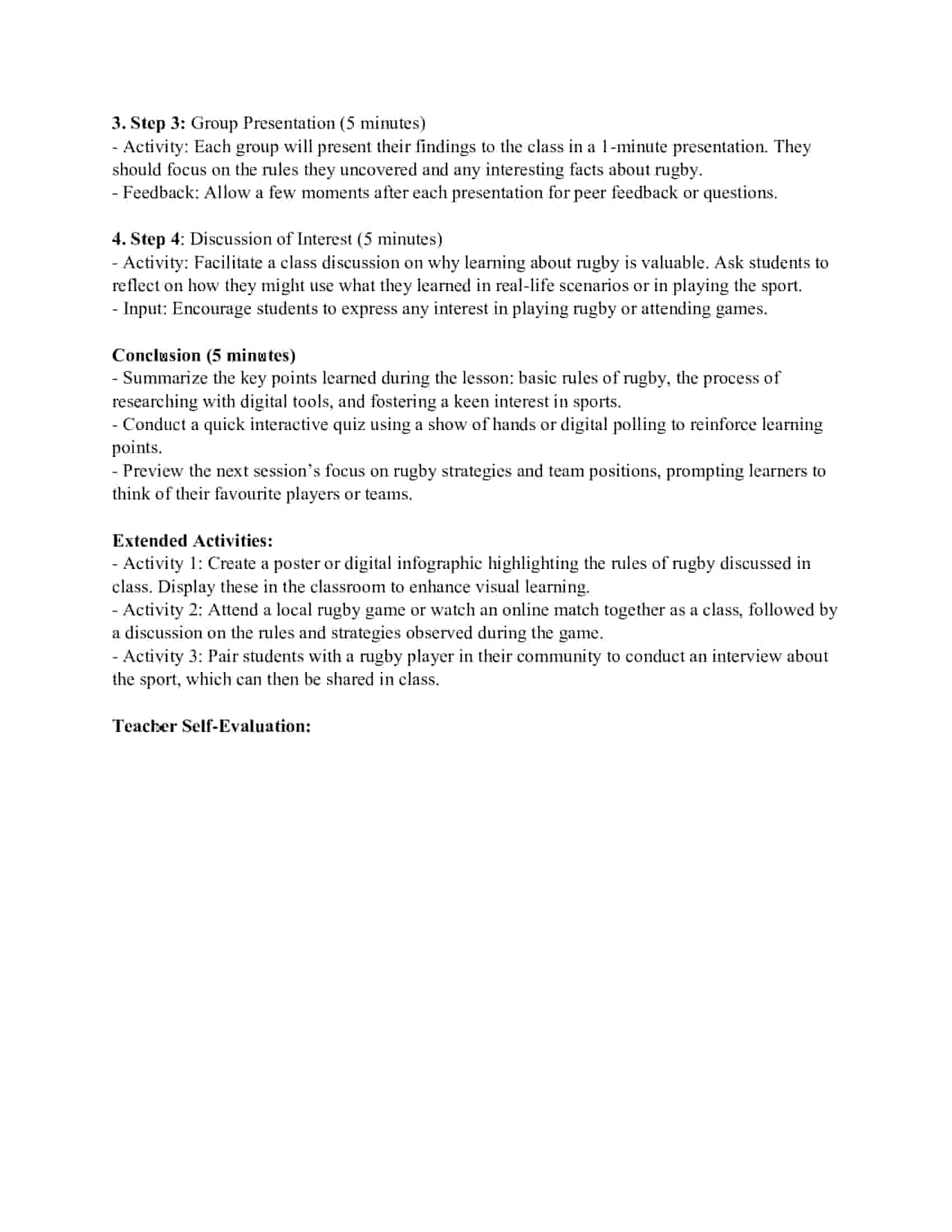 Grade 9 Rationalized Creative Arts and Sports Lesson Plans Term 2 ...
