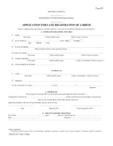 B3 Form -Birth Certificate Application Form - Elimplex