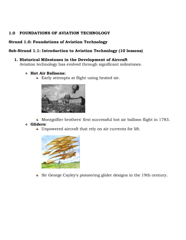 Grade 10 Aviation Technology notes for Term 1, 2, and 3 - Elimplex