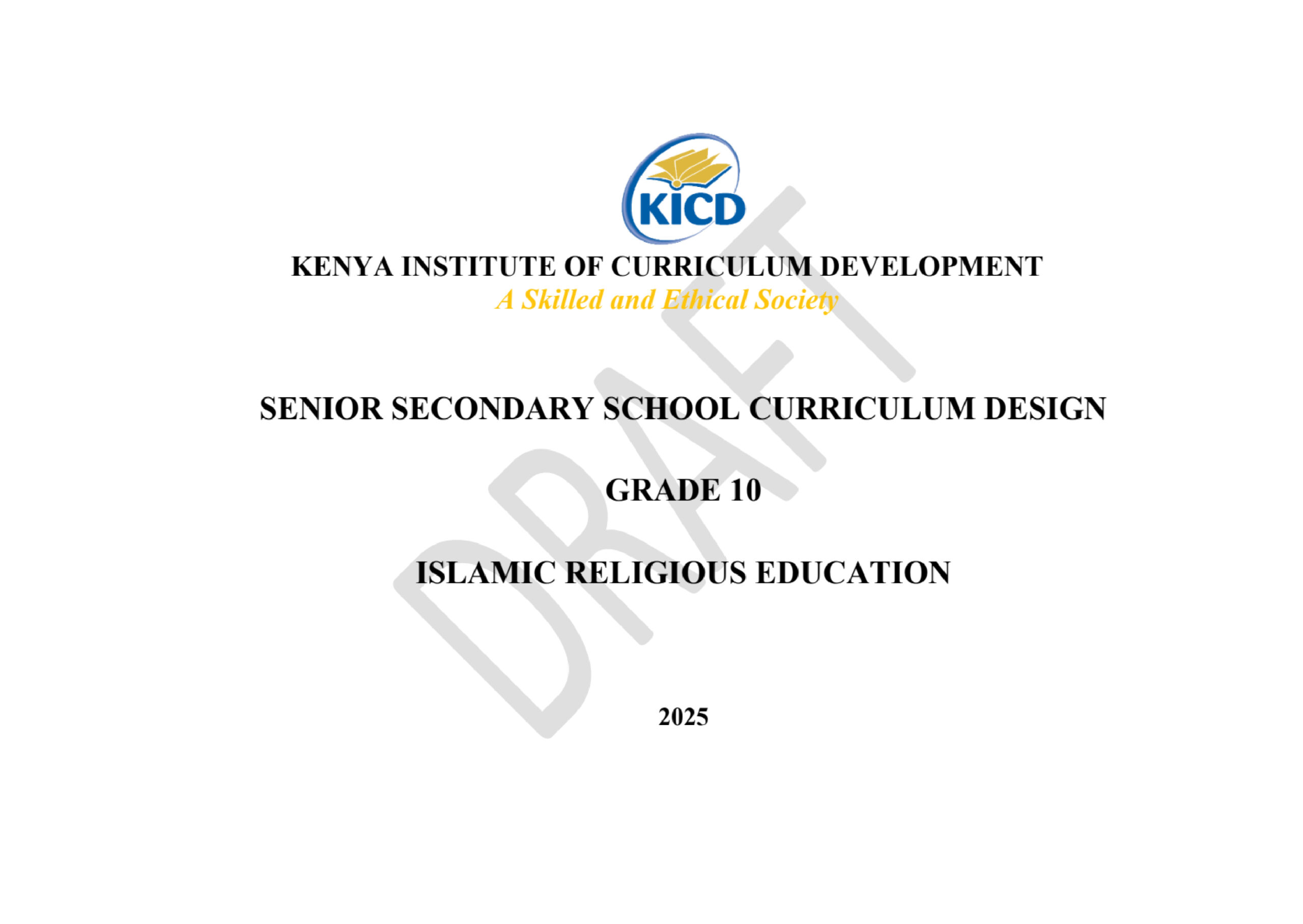 Grade 10 Islamic Religious Education Curriculum Design - Elimplex